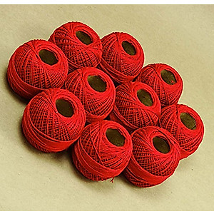 S2J Crochet Set of 10 Pcs Cotton Thread Knitting Ball Embroidery Tatting Yarn