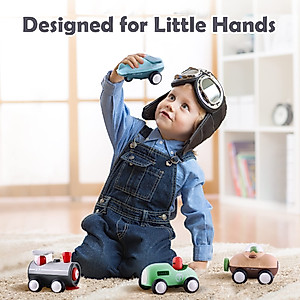 iPlay, iLearn Toddler Car Toys for 1 2 3 Years Old, Baby Boys Gift Set for 12-18 Months, Light Up Push Go Friction Powered Race Vehicles, Infant 1st Birthday Present, Kids Christmas Stocking Stuffers