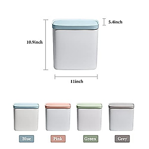 LtyTz Small Bathroom Trash Can with Lids Kitchen Wastebasket with Press Type Lid for Bathroom,Powder Room,Bedroom,Kitchen,Office (2.1 Gallon/8 Liter,Blue)