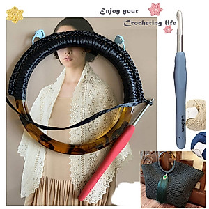 Ergonomic Crochet Hook set 14 Sizes 2mm(B)-10mm(N) with Case for Arthritic Hands,Crochet Kit for Beginners Extra Long Crochet Needles.