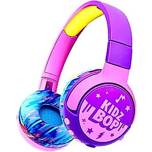 Kidz Bop Bluetooth Headphones for Kids | Hi-Def Microphone & Speakers | 94dB Volume Limiting | Wireless | Adjustable | School Use | Christmas 2022 Present | Gift 3 4 5 6 7 8+ Year Old Girls Boys
