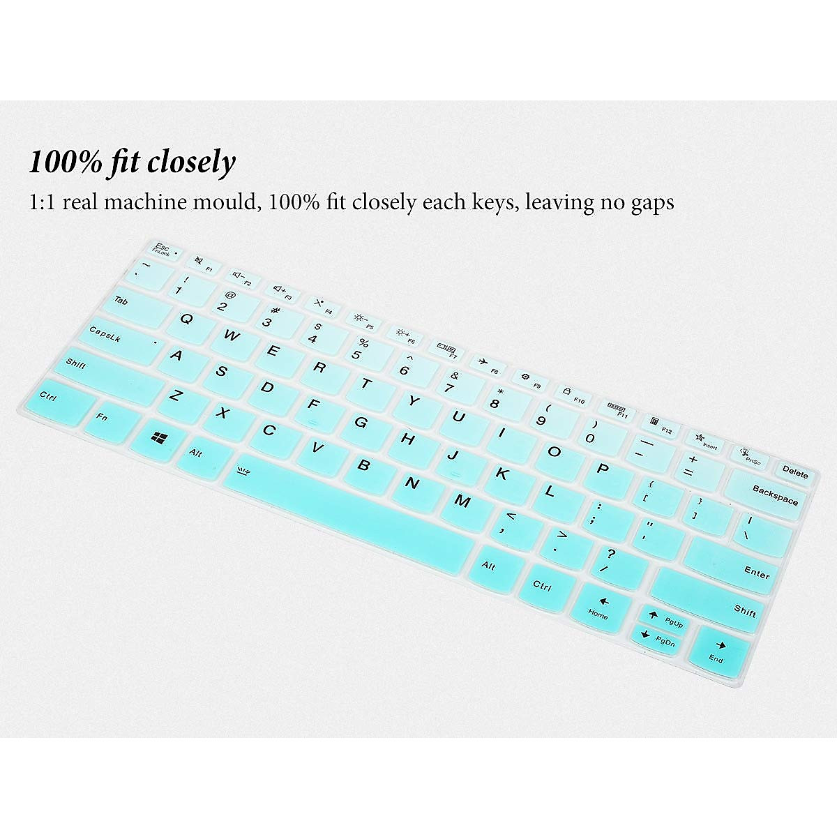 Keyboard Cover Skin for Lenovo Flex 5 14 2-in-1 Laptop/Yoga 7i 5i,Lenove Idepad S540 14 inch/Lenovo IdeaPad 5 14"/IdeaPad Slim 7 14, Keyboard Skin Protector for Lenovo Flex 5 14"-Gradual Mint