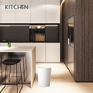 UUJOLY Small Trash Can Wastebasket Garbage Can Container Bins for Bathrooms, Laundry Room, Kitchens, Offices, Kids Rooms, Dorms (White)