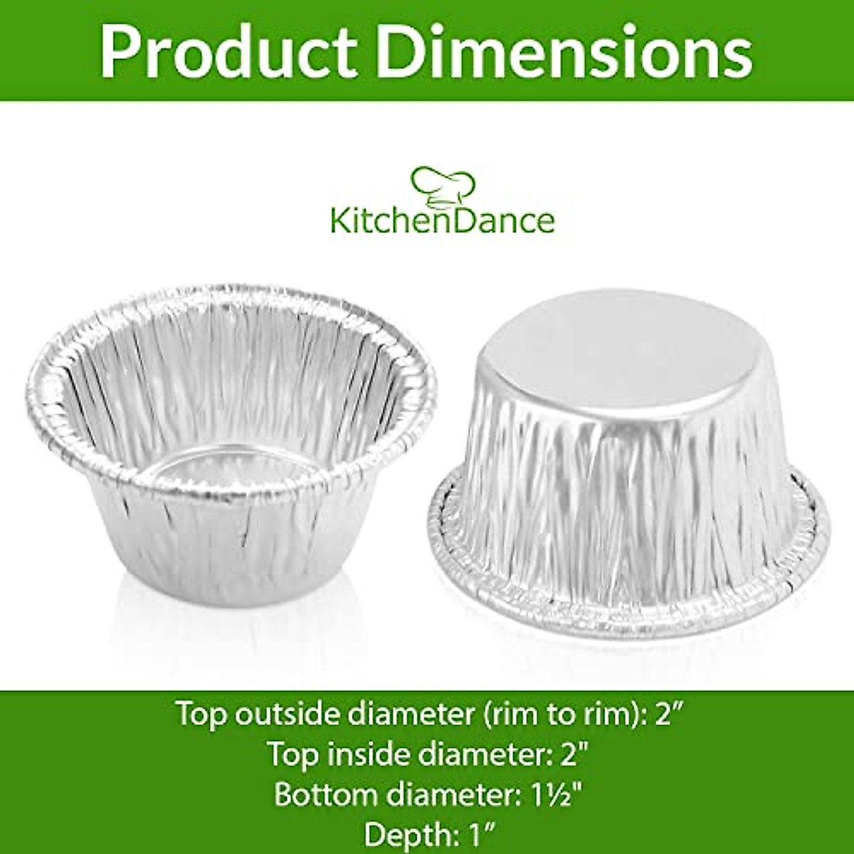 Disposable Aluminum Individual 2 Oz Foil Cups-Souffle Cups-ramekins. #S220 (100)