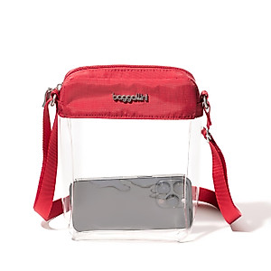 Baggallini womens Stadium Clear Bryant Crossbody cross body handbags, Red, One Size US