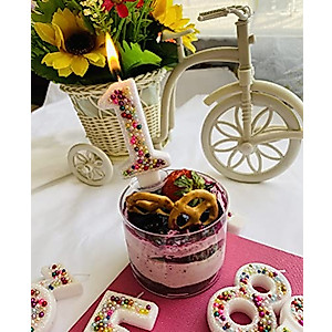 Birthday Candles, Pearl Sequin Number Candle Party Supplies (Number-3)