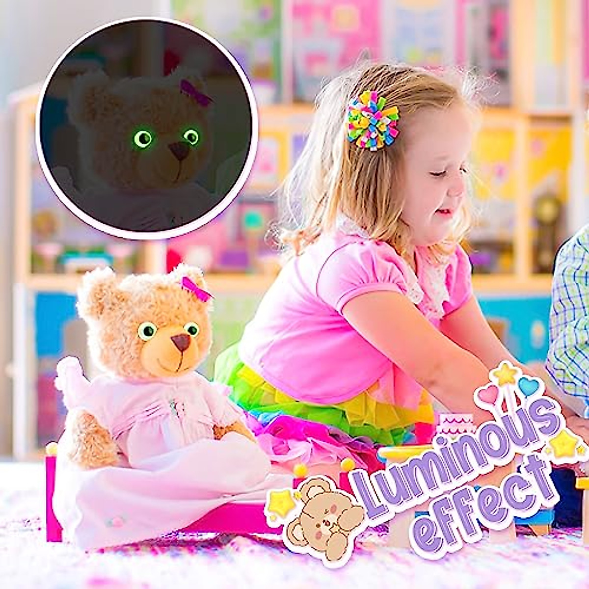 300 Pcs Wiggle Googly Eyes Glow in The Dark Sticky Googly Eyes Self Adhesive Googly Wiggle Eyes Suitable for DIY Crafts, Halloween Activities (8mm)