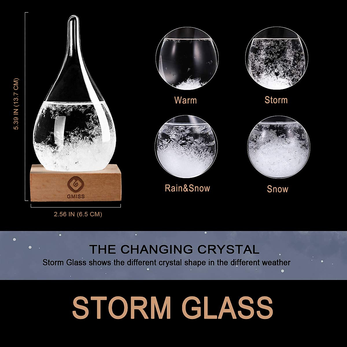 Storm Glass Weather Stations Water Drop Weather Predictor Creative Forecast Nordic Style Decorative Weather Glass