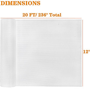 DEAYOU 2 Roll Clear Shelf Liner, 12"x 40 FT EVA Nonslip Drawer Liner, Non-Adhesive Kitchen Liner, Waterproof Pantry Fridge Liner, Oilproof Grip Liner Mat Protector for Table, Rack, Cuttable, Washable