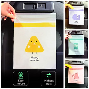 BetaLife 45PCS Car trash Bag, Adhesive Portable Disposable, Clean, leak-Proof, Convenient, Can be used in Kitchen, Bathroom, Dining Table, Office Desk, Travel.