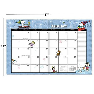 2024 PEANUTS® Desk Planner & Calendar, 8.5-Inch x 11-Inch Size Closed, 11-Inch x 17-Inch Size Open, Large Bookstore-Quality Monthly Calendars for Kitchen & Office, by Current