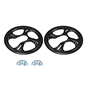 X AUTOHAUX 2pcs 48 Teeth 12cm 4 Holes Bicycle Bike Crankset Chain Wheel Cover Protection Chain Wheel Protective Cover Black