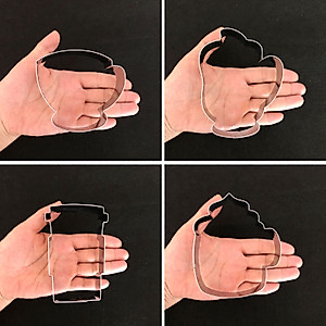 LUBTOSMN Large Coffee Cup Cookie Cutter Set-4 Piece-Coffee Mug, Hot Cocoa Mug, Lette, Teacup Cookie Fondant Biscui Cutters