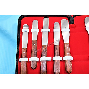New Premium Grade Stainless Steel Set of 9 Pieces Dental Mixing Spatula Plastic Alignate Mixing-Wooden Handle