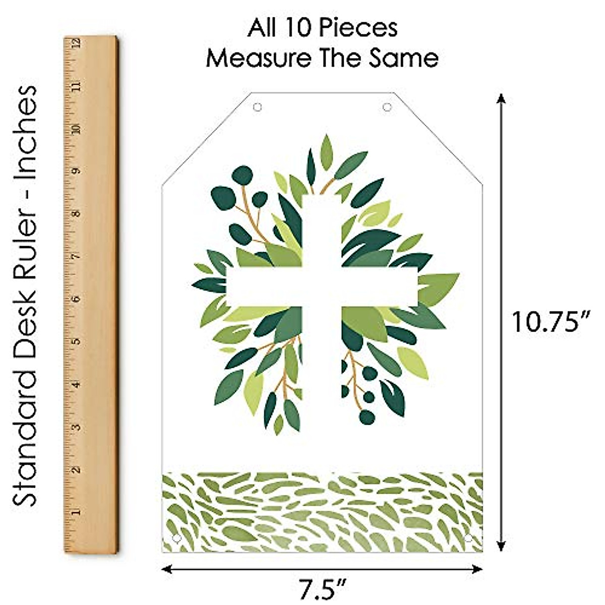 Big Dot of Happiness Elegant Cross - Hanging Vertical Paper Door Banners - Religious Party Wall Decoration Kit - Indoor Door Decor