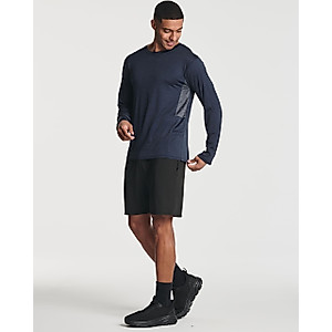 Real Essentials Mens Long Sleeve T-Shirt Fishing Swim Hiking Beach UV UPF SPF Sun Protection Workout Clothes Quick Dry Fit Gym Tee Shirt Athletic Active Running Sport Top Water, Set 5, XXL, Pack of 4