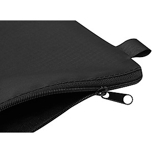 Zipper Bag - Set Of 5 - Carry All Pouch To Organize Travel Toiletries Pens Cosmetics (8 x 6, Black)