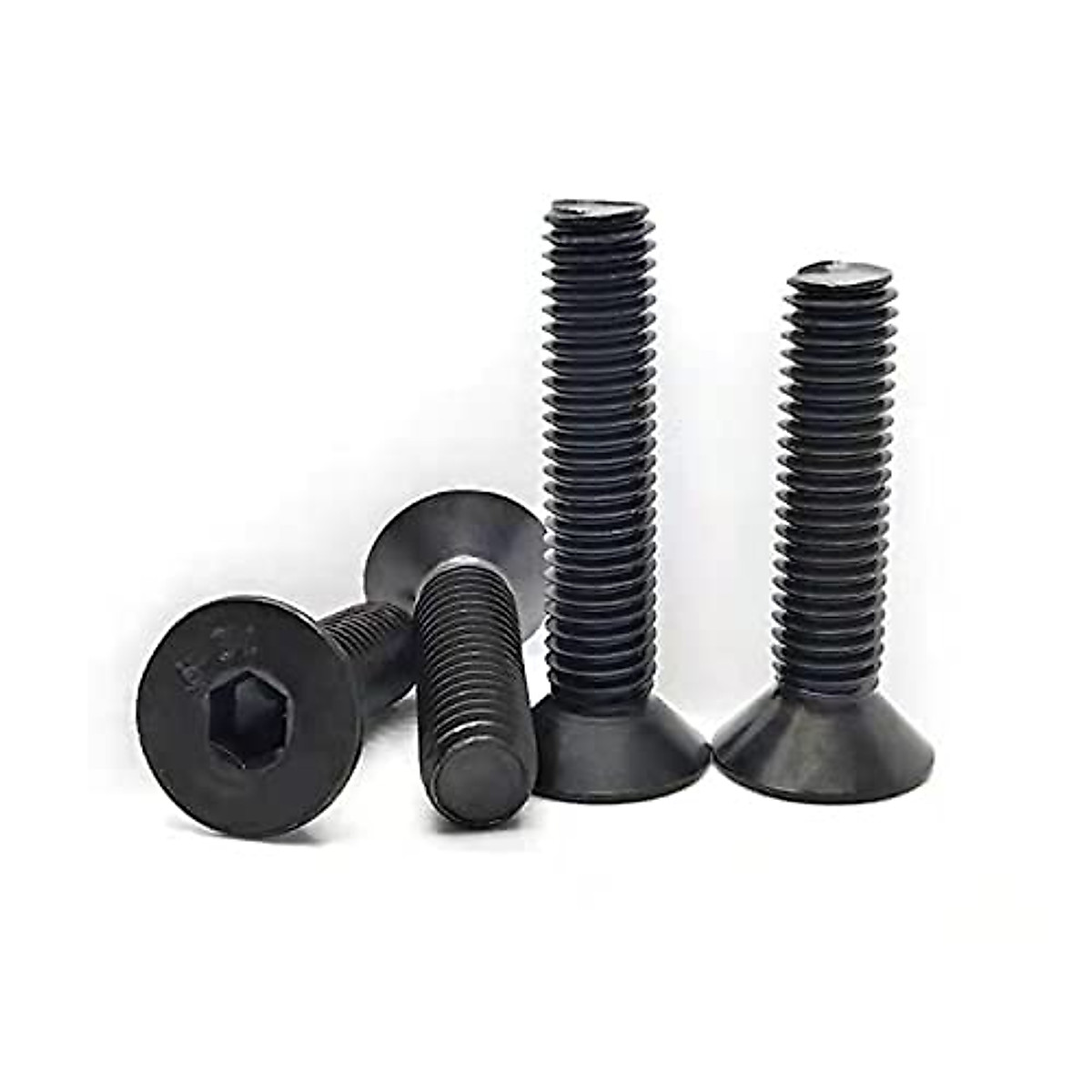 M8-1.25 x 12mm Flat Head Socket Cap Screws,Alloy Steel Grade 10.9, DIN 7991,Black Oxide, Allen Hex Drive,Hex Socket Drive, Fully Thread 50Pcs