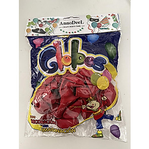 AnnoDeel 50pcs 10inch Red Ruby Latex Balloons, Red Round thick Ruby Double Latex Balloons for Love Bride Wedding Valentine Day Party Decoration Supply