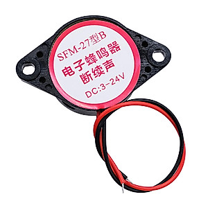 mxuteuk 6pcs DC 3-24V Wired Electronic Buzzer Alarm Sounder Speaker Intermittent Beep Tone SFM-27-II