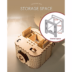 ROKR 3D Assembly Wooden Puzzle DIY Crafts Kit Fun Creative DIY Toy Treasure Box Brain Teaser Mechanical Engineering Model Building Kits Educational Toy Birthday Gift for Adults and Kids Age 14+