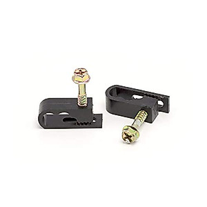 THE CIMPLE CO - Dual, Twin, or Siamese Coaxial Cable Clips, Cat6, Electrical Wire Cable Clip, 1/2 in Screw Clip and Fastener, Black (100 Pieces per Bag)