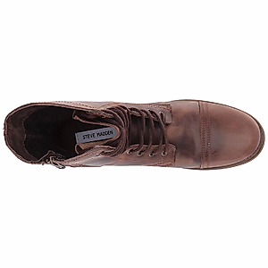 Steve Madden Men's Troopah-C Combat Boot, Brown Leather, 9.5