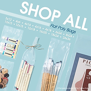 Spartan Industrial - 6” X 24” (100 Count) 2 Mil Heavy Duty Flat Open End Clear Plastic Poly Bags - For Wigs, Popcorn, Posters and More (Bags DO NOT Have Seal & DO NOT Have Prints)