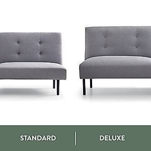 Edenbrook Gilman Futon - Futon Sofa Bed - Futon Couch - Small Futon - Living Room Furniture - Armless Sofa Bed Couch - Sleeper Sofa – Gray Linen Futon