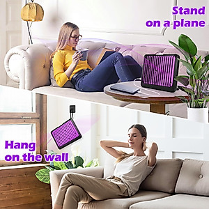 Effective LED Gnats Traps Indoor for Home, Mosquito Traps Indoor for Fruit Flies, Pests, Moths, Flying Insect Trap Indoor for Stop Mosquito Bites, Black [Fly Trap+6 Glue Card]