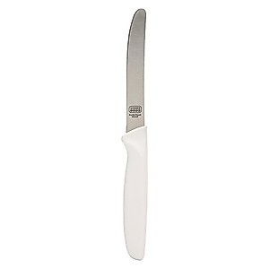 The Kosher Cook White Kitchen Knife – 4.5” Steak and Vegetable Knife - Razor Sharp Curved Tip, Straight Edge - Color Coded Kitchen Tools