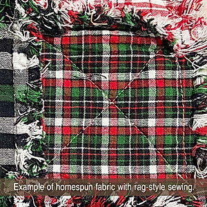 Holiday Hearth 3 Tartan Plaid Christmas Cotton Homespun Fabric by JCS - Sold by The Yard