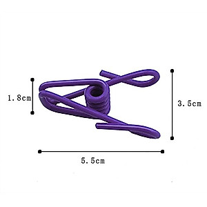 NUZAMAS 2X Clothesline 12 Pegs Clips Portable Expandable Adjustable Retractable Airer for Camping Travel Clothes Laundry Drying Outdoor and Indoor Use Purple