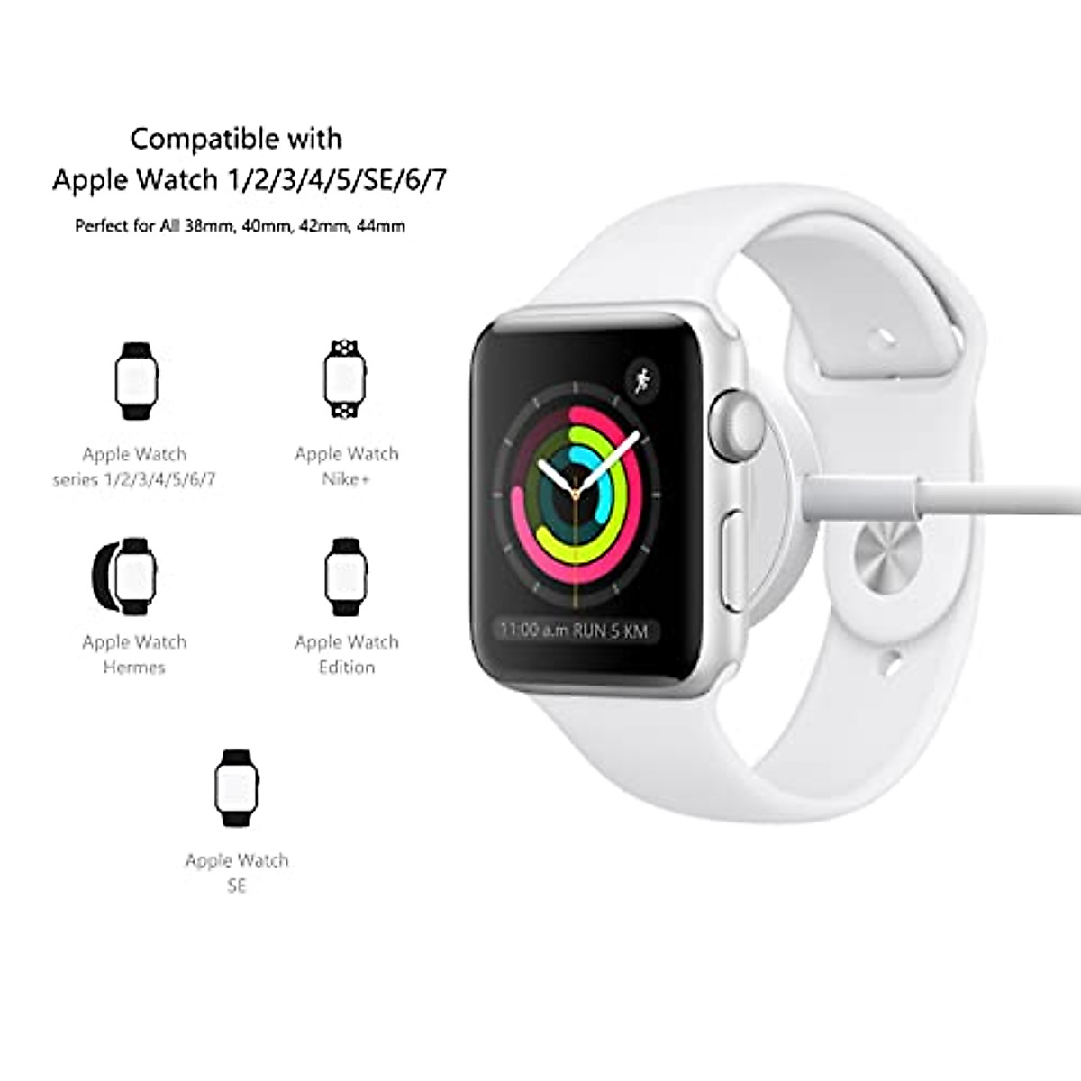for Apple Watch Charger Cable Fast Compatible with iWatch Series SE 8 7 6 5 4 3 2 1（3.3FT/1M）