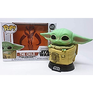 POP Star Wars: The Mandalorian - The Child in Bag [Grogu] Funko Vinyl Figure (Bundled with Compatible Box Protector Case), Multicolor, 3.75 inches