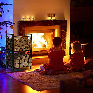 MYFIREPLACEDIRECT Firewood Rack, Heavy Duty Steel, 13" X 18" X 30.5", Black