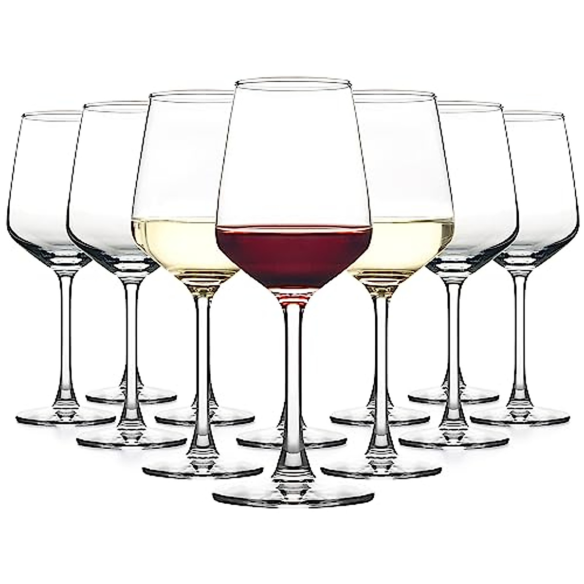 UMEIED 12oz Red Wine Glasses Set of 12, Long Stemmed Durable Crystal Clear Wine Glasses, Premium Wine Glasses, Perfect for Wine Tasting, Wedding, Party and Home
