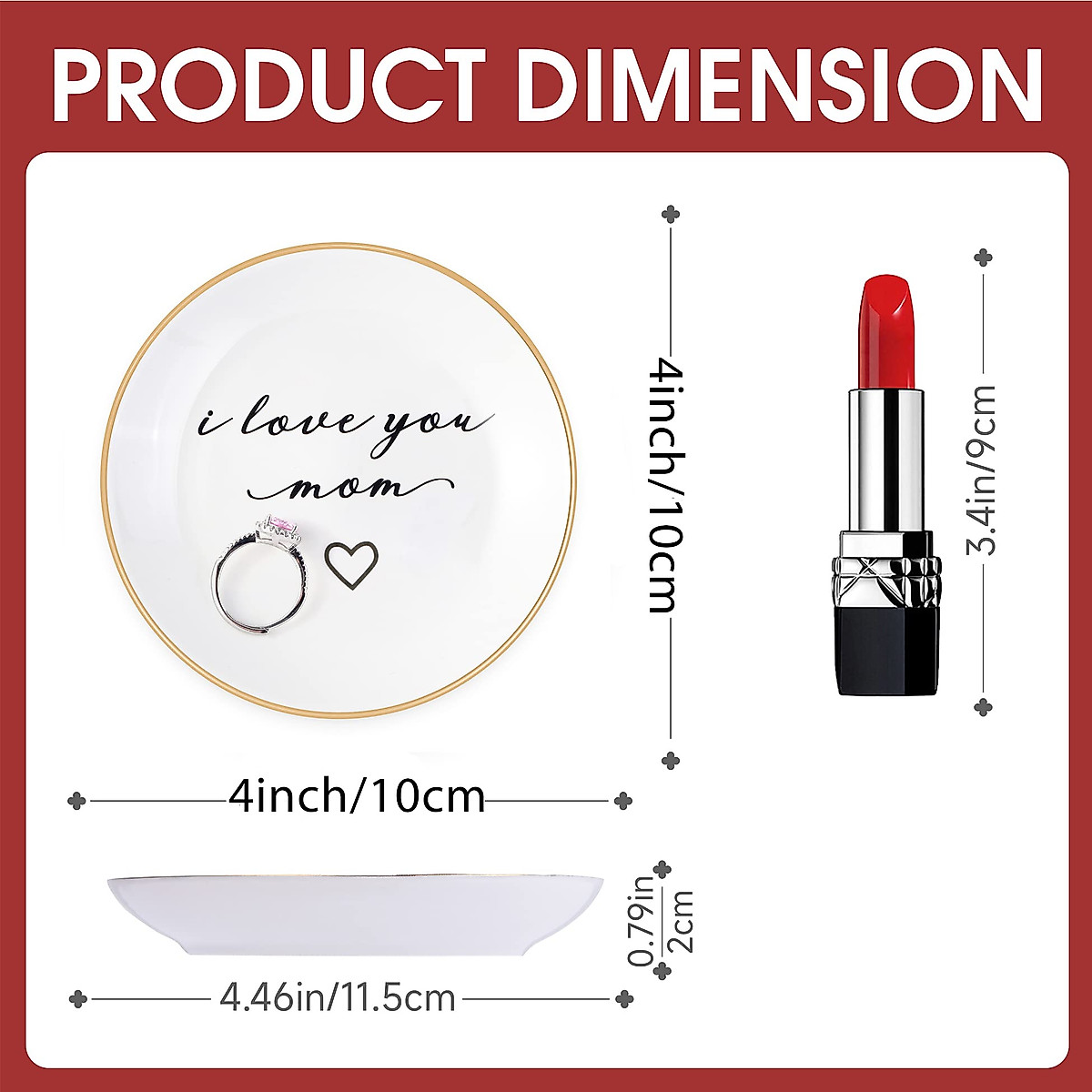 PUDDING CABIN Gifts for Mom from Daughter, for Mom Ring Dish I love You mom Mom Birthday Gifts, Mom Gifts for Valentines Christmas Wedding Gifts