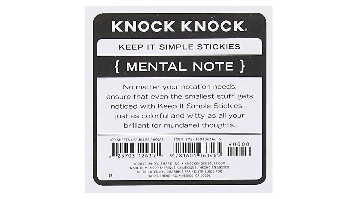 Knock Knock Mental Note Sticky Notes - Fun & Functional