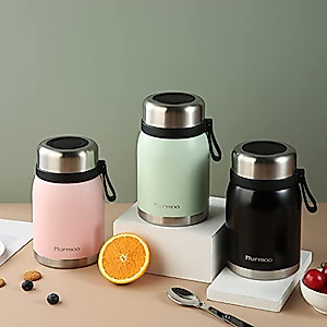 Murmioo Soup Thermos for Hot Food,Insulated Food Jar,Stainless Steel Vacuum Hot Food Lunch Containers,Hot & Cold Lunch Containers For Adults for Office,Outdoor (24oz/700ml) green