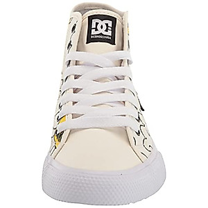 DC Women's Manteca Hi TXSE Skate Shoe, White/Black/Flower, 11