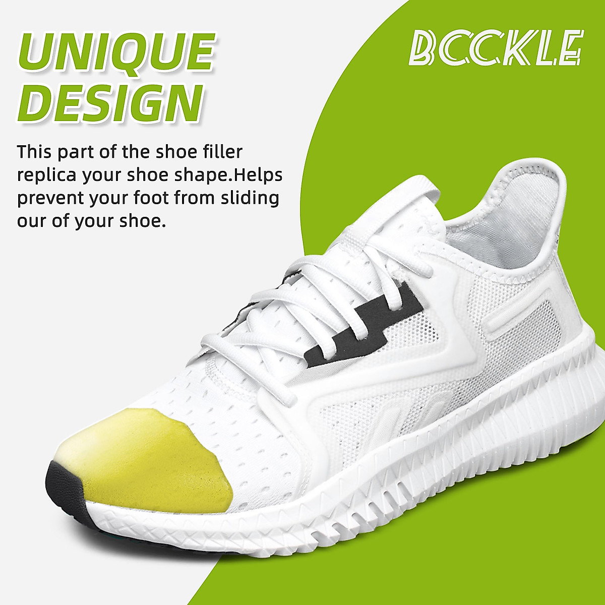 Shoe Fillers for Loose Shoe,Toe Filler Inserts,Shoe Inserts for Shoe Too Big,Heel sliping Make Shoes Fit,for Both Men and Women.Middle:(Half to One Size Bigger)/Green