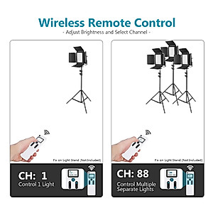 Neewer 2 Packs Advanced 2.4G 660 LED Video Light Photography Lighting Kit with Bag, Dimmable Bi-Color LED Panel with 2.4G Wireless Remote, LCD Screen and Light Stand for Portrait Product Photography