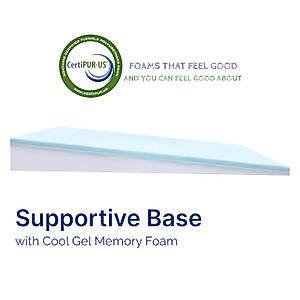 Bed Wedge Mattress Topper Incline 4-inch Twin XL, Cool Gel Memory Foam