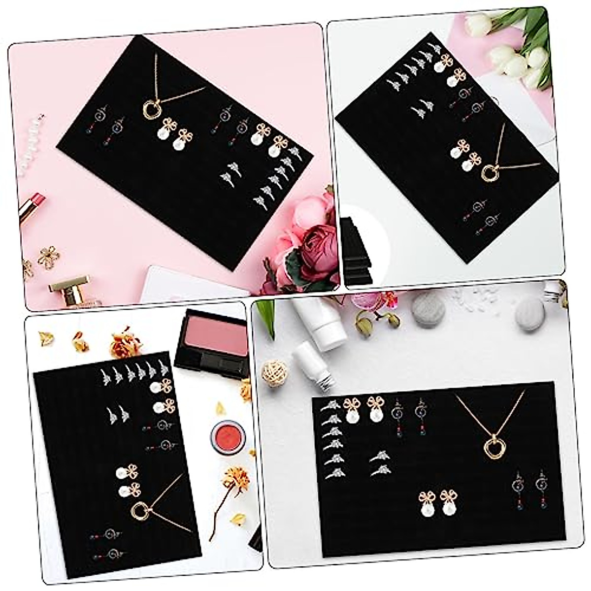Zerodeko 15 Pcs Jewelry Box Championship Ring Display Case Foam Insert Pads Foam Earring Holder Jewelry Display Pad Jewelry Insert Display Mat Jewelry Tray Sponge Storage Organizer Travel