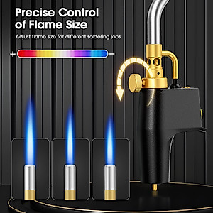 Propane Torch Head High Intensity MAPP Gas Torch Kit MAP Pro Trigger Start Torch Head for Propane MAPP MAP/PRO Tank Welding Soldering Stripping Paint Searing Steak