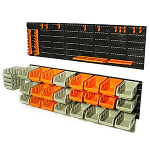 VViViD Heavy-Duty Wall-Mounted Plastic Storage Bin & Tool Organizer Board Set
