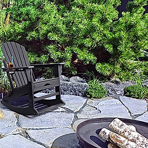 adirondack chair with Ottoman,Folding adirondack chairs,Rocking with Cup Holder,adirondack chairs Weather Resistant,Fire Pit Chairs,Plastic for Adults,350 lbs