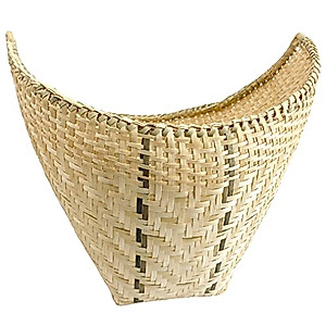 PANWA Satin Weave Sticky Rice Cooking Basket - “NATURAL SCENTED” - Handcrafted THAI Bamboo Wing Design, Large Size with 24x24 Inch Cheesecloth Wrap Included