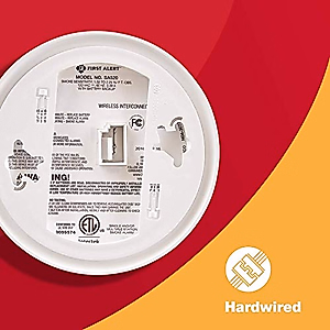 FIRST ALERT Hardwired Wireless Smoke Alarm with Photoelectric Sensor and Battery Backup, SA521CN-3ST , White